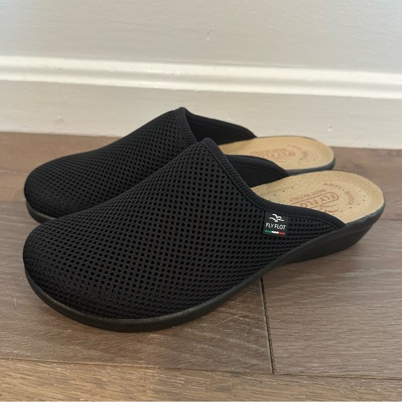 Fly Flot | Shoes | Nwot Fly Flot Mules Black Mesh Clogs Anti Shock ...